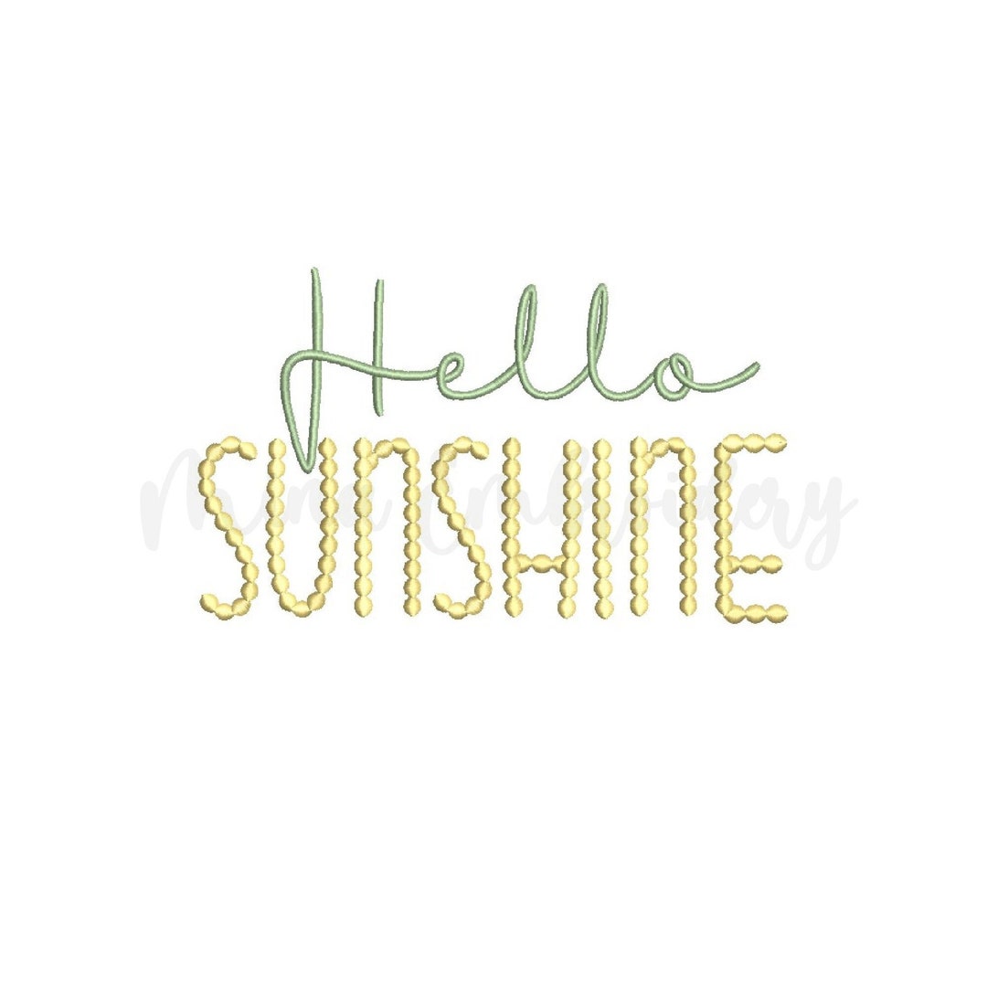 Hello Sunshine Embroidery Design, Summer Embroidery Design, Machine ...