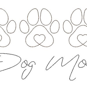 Dog Mom Line Art Embroidery Design (instant Download) - Etsy