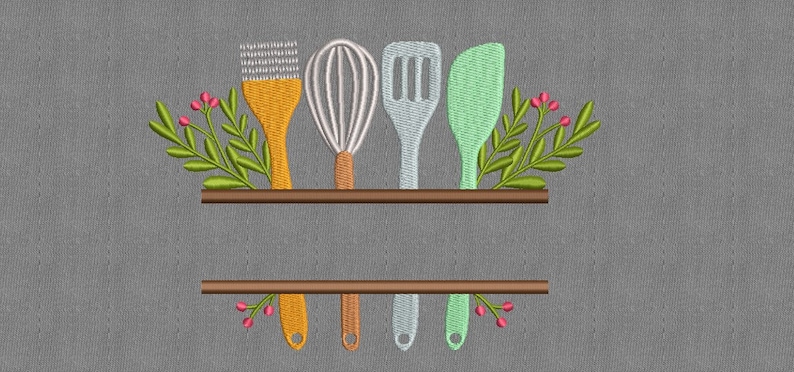 Kitchen Utensils Split Embroidery Design Baking Tools - Etsy