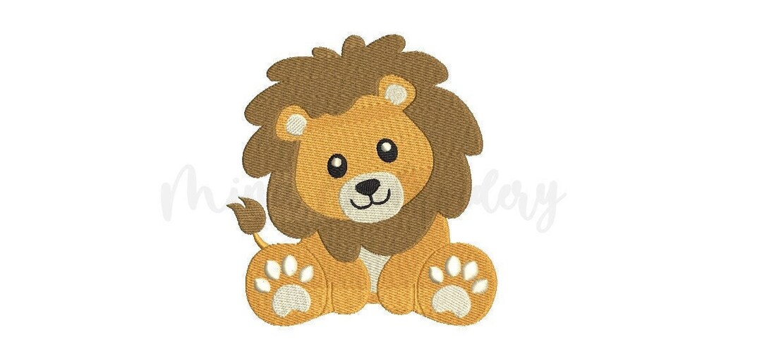 Cute Baby Lion Embroidery Design, Safari Embroidery Design, Animal ...