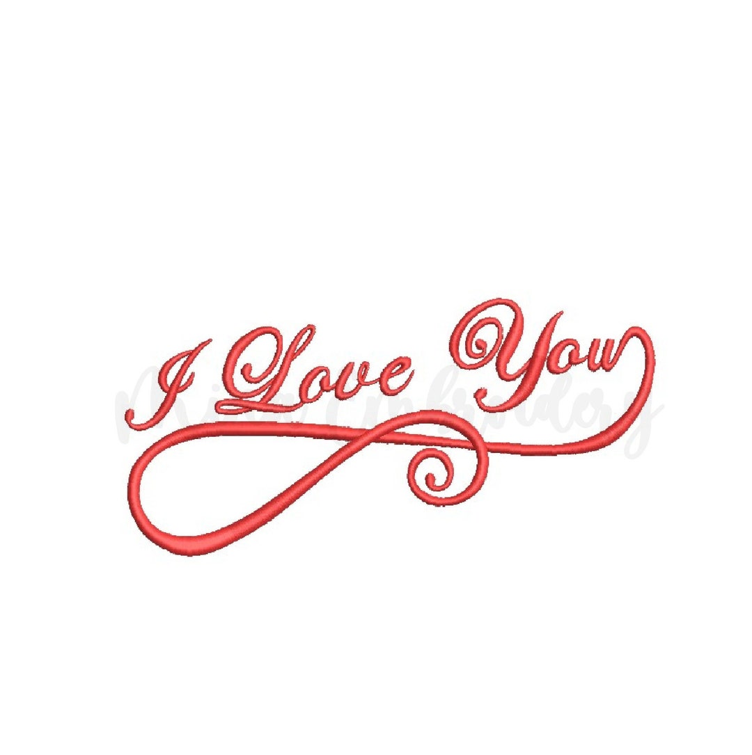 I Love You Embroidery Design, Machine Embroidery Design, 6 Sizes ...