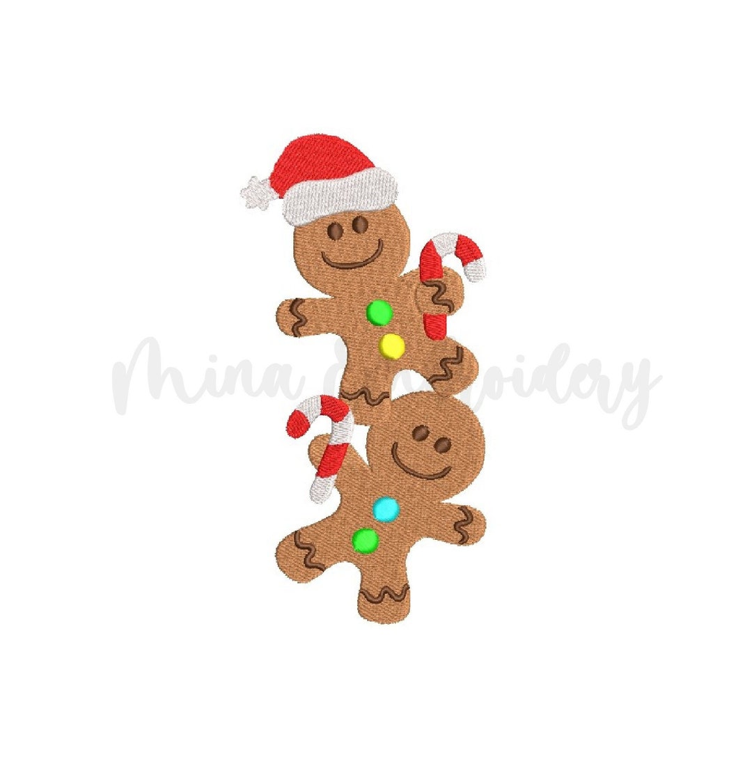 Christmas Gingerbread Embroidery Designs, Double Gingerbread Embroidery ...