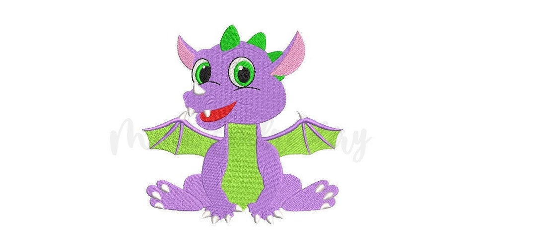 Cute Baby Dragon Embroidery Design, Baby Animal Embroidery Design ...
