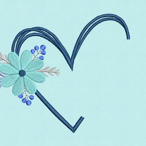 Split Heart Flower Embroidery Design, Flower Frame Embroidery Design ...