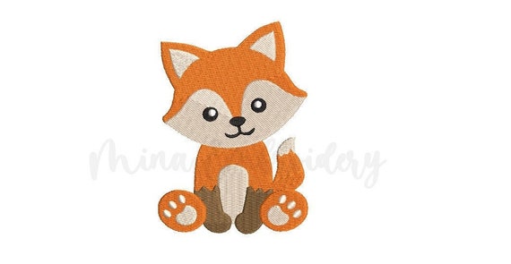Cute Baby Fox Embroidery Design Animal Embroidery Design - Etsy