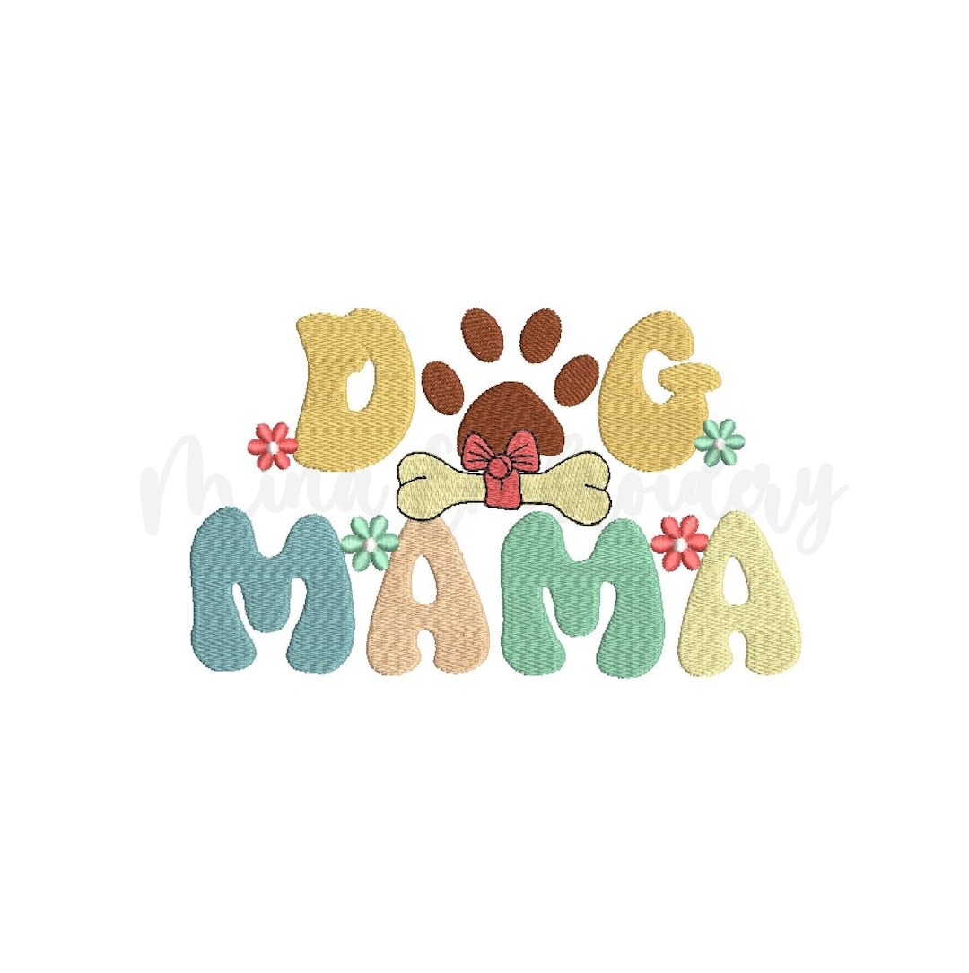 Dog Mama Embroidery Design, Retro Embroidery Design, Machine Embroidery ...