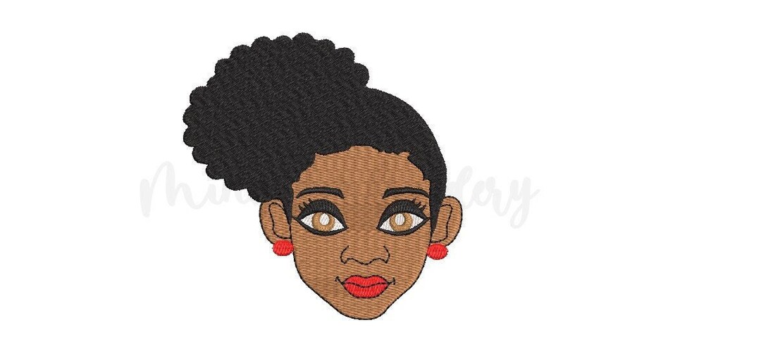 Afro Girl Embroidery Design, Machine Embroidery Design, 4 Sizes ...
