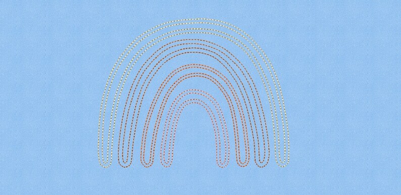 Boho Rainbow Embroidery Design Rainbow Line Art Embroidery - Etsy
