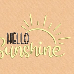 Hello Sunshine Embroidery Design: Summer Machine Embroidery (instant ...