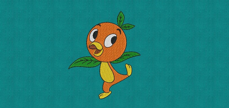 Desenho de bordado de um passarinho laranja fofo, desenho de bordado de ...