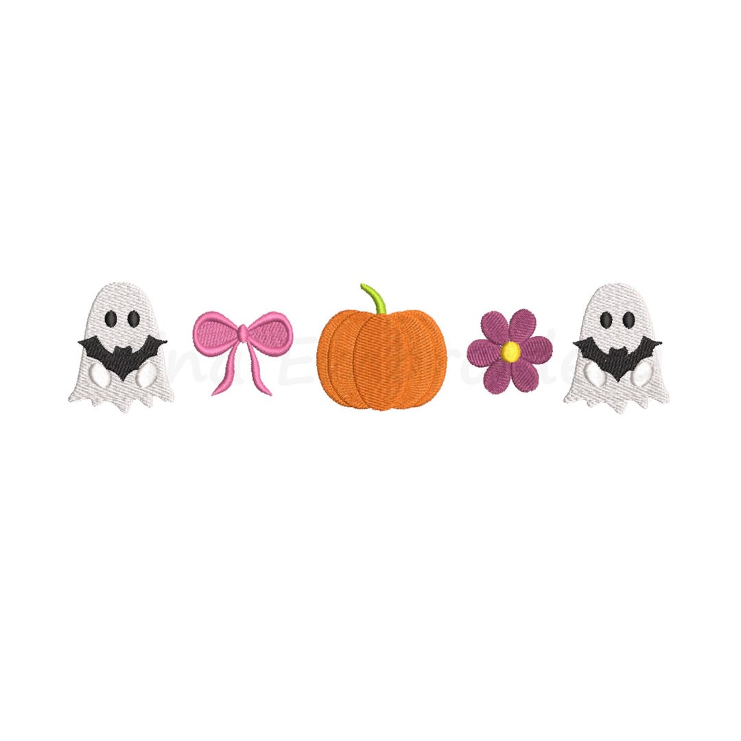 Halloween Ghost Flower Embroidery Design, Machine Embroidery Design, 6 ...