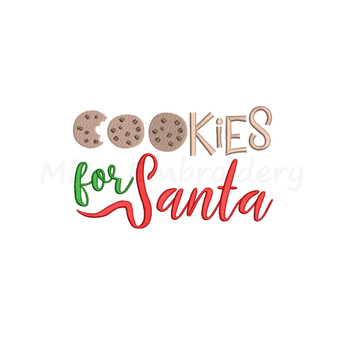 Cookies for Santa Embroidery Design, Christmas Embroidery Design ...