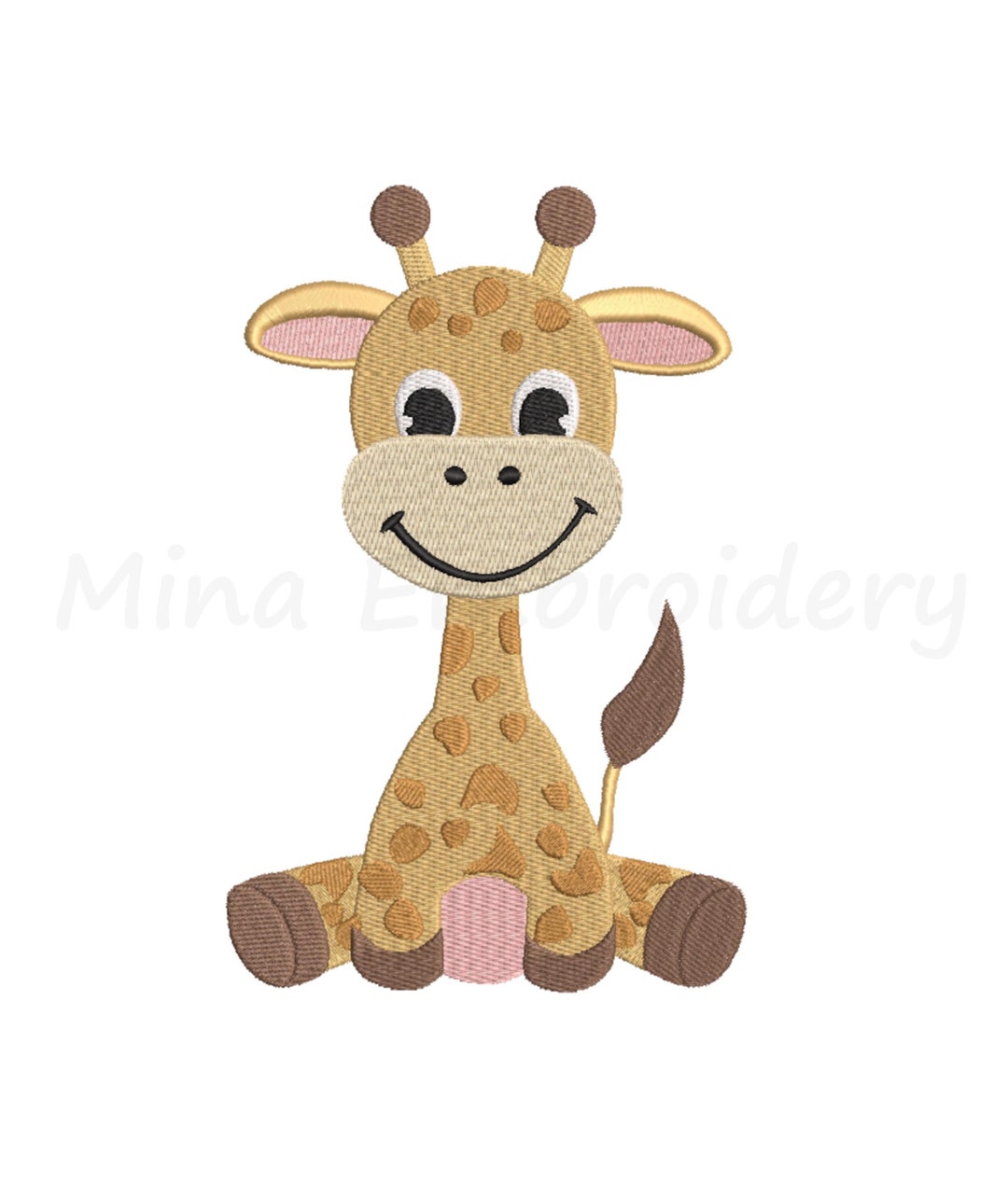 Baby Boy Giraffe Embroidery Design, Animal Embroidery Design, Machine ...