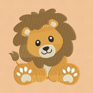 Cute Baby Lion Embroidery Design, Safari Embroidery Design, Animal ...