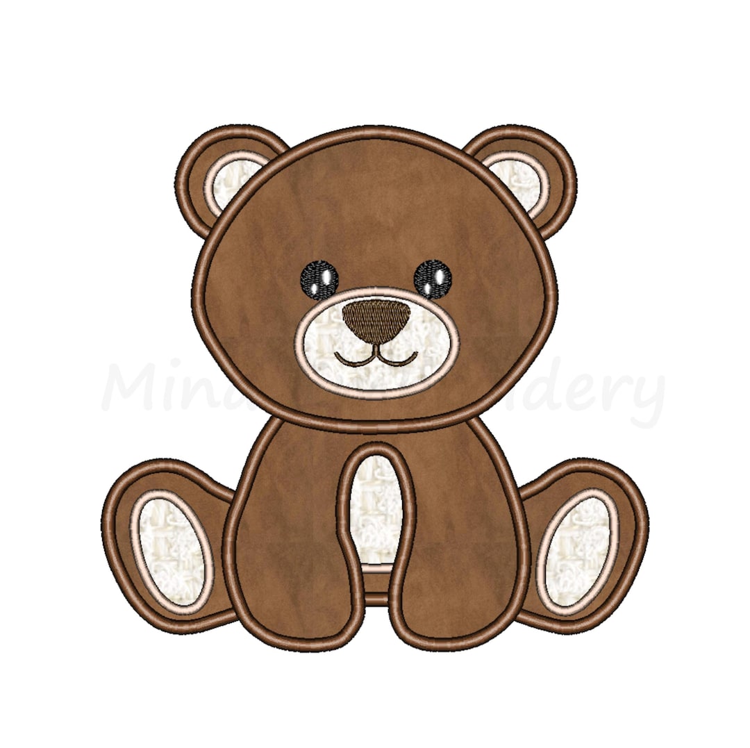 Baby Bear Applique Embroidery Design: 4 Sizes (instant Download) - Etsy
