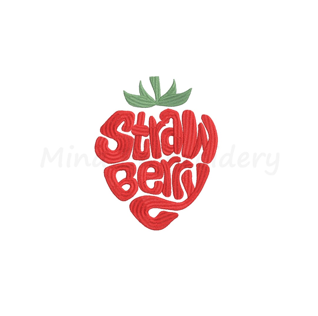 Strawberry Embroidery Design, Cute Berry Embroidery Design, Machine ...