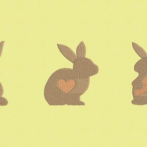 Triple Bunny Easter Embroidery Design: 6 Sizes (instant Download) - Etsy