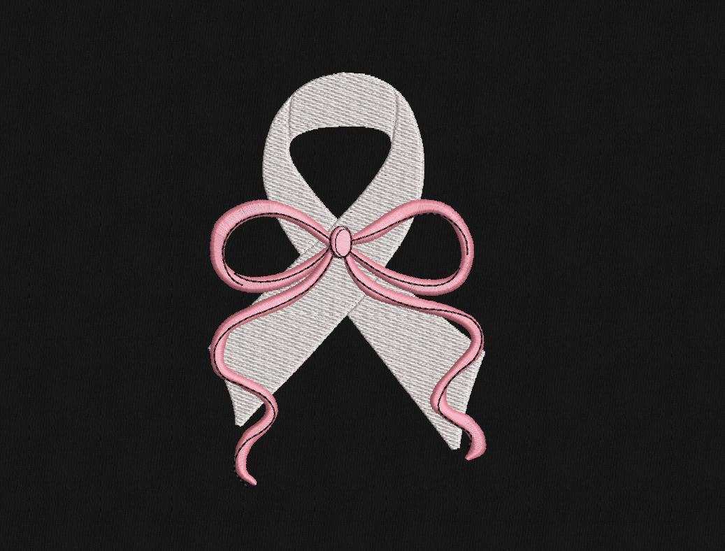 Breast Cancer Ribbon Embroidery Design, Coquette Bow Embroidery ...