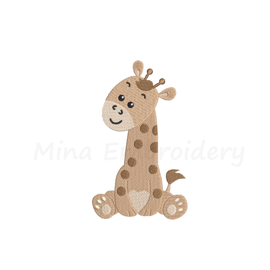 Giraffe Embroidery Design: Baby Animal Machine Embroidery (5 Sizes ...