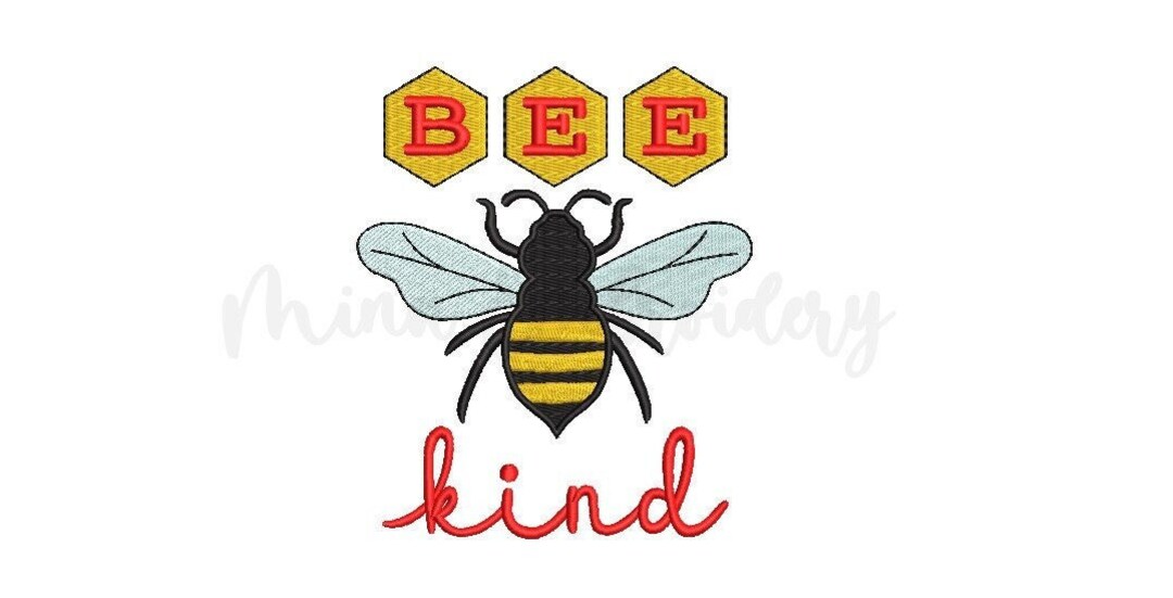 Bee Kind Embroidery Design, Machine Embroidery Design, 5 Sizes, Instant ...