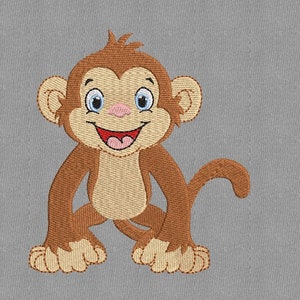 Baby Monkey Embroidery Design, Animal Embroidery Design, Machine ...