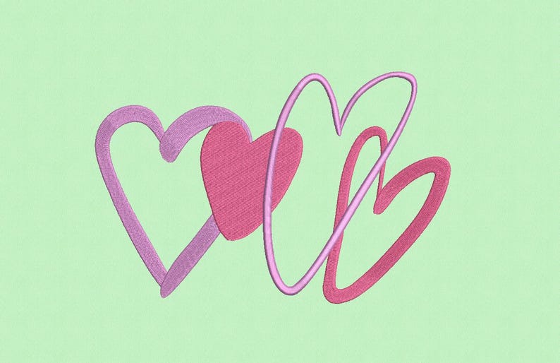 Hearts Embroidery Design, Love Embroidery Design, Machine Embroidery ...