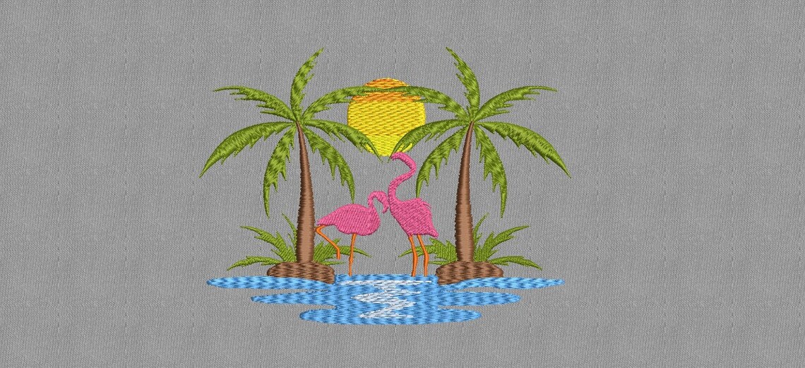 Summer Beach Palm Tree Embroidery Design Machine Embroidery - Etsy