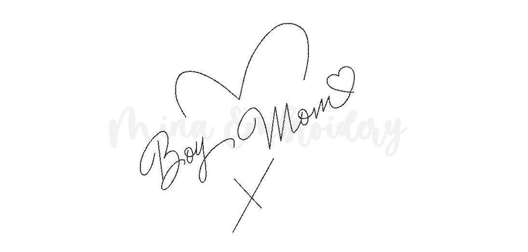 Boy Mom Embroidery Design, Mom Line Art Embroidery Design, Machine ...