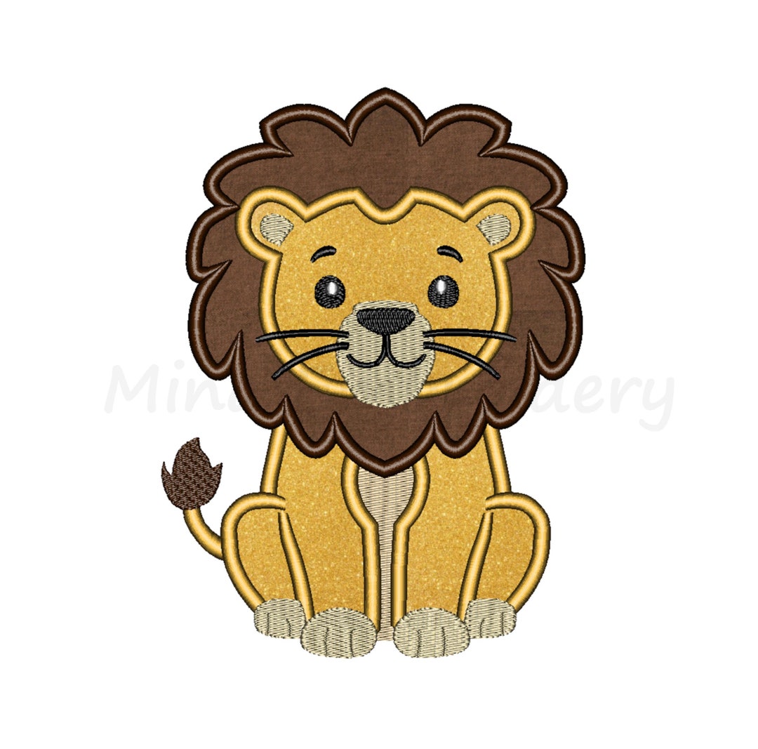Baby Lion Applique Embroidery Design: 5 Sizes (instant Download) - Etsy