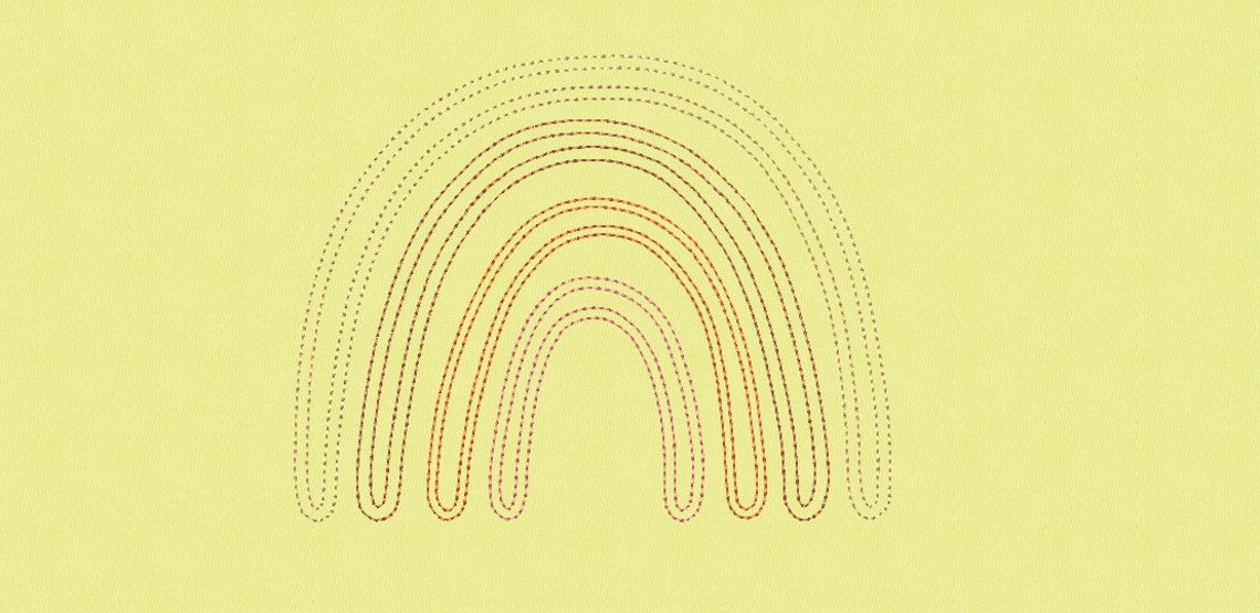Boho Rainbow Embroidery Design Rainbow Line Art Embroidery - Etsy