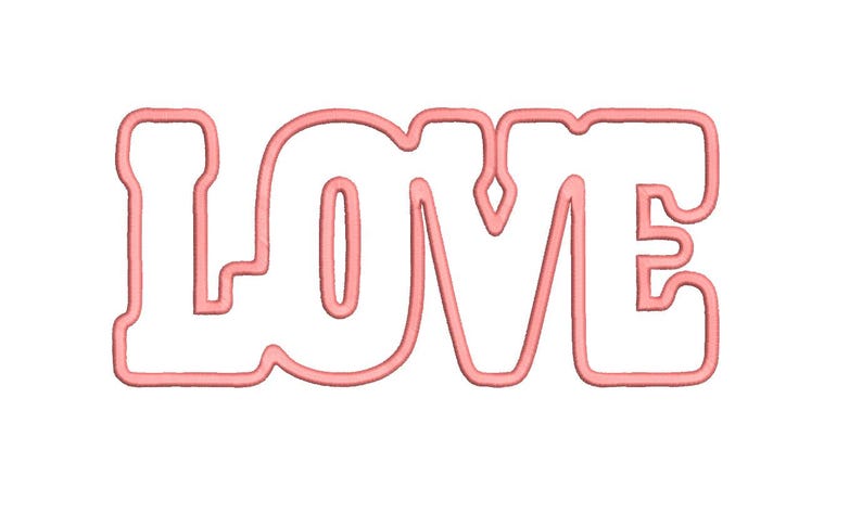 Love Applique Embroidery Design, Valentine's Day Embroidery, Machine ...