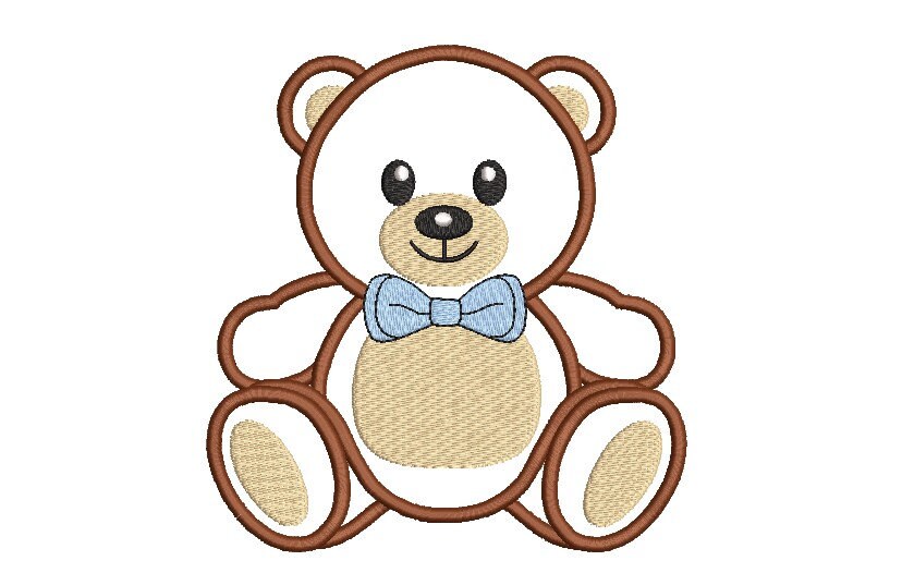 Baby Bear Applique Embroidery Design: Animal Design (instant Download ...