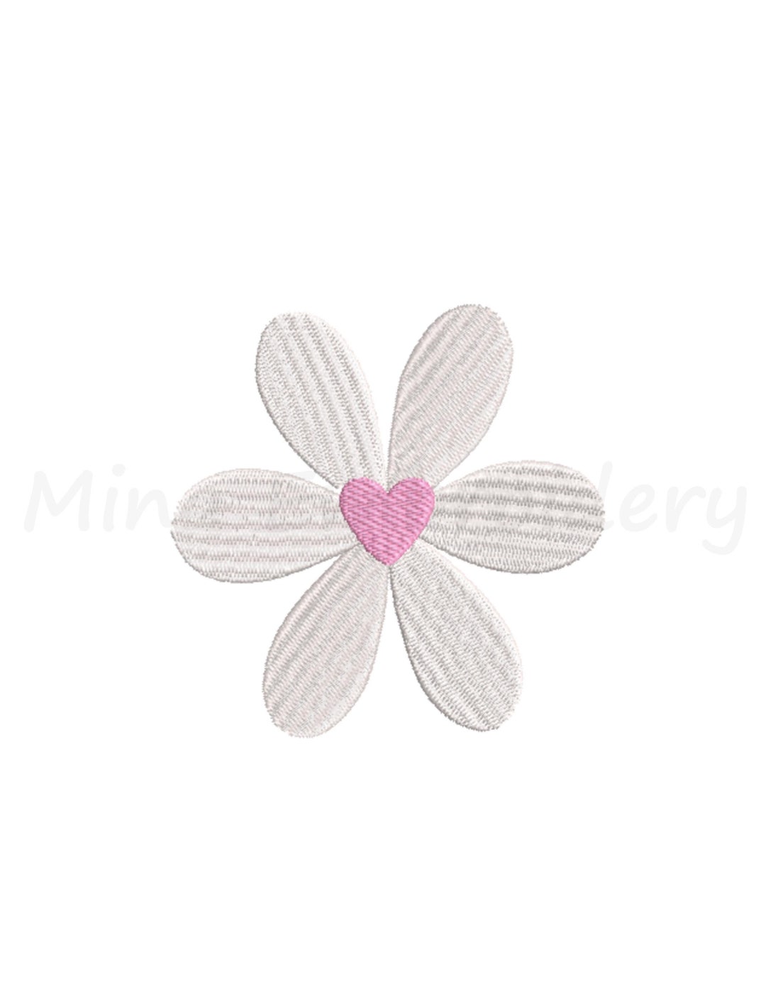 MINI Heart Daisy Embroidery Design, Flower Embroidery Design, Machine ...