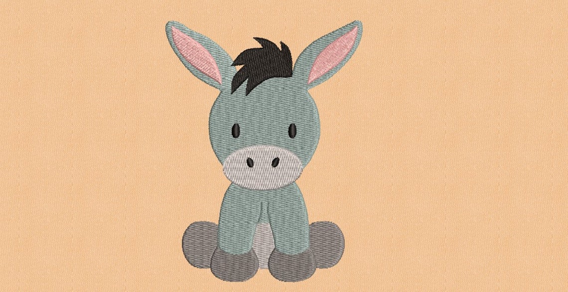 Baby Donkey Embroidery Design Animal Embroidery Design - Etsy