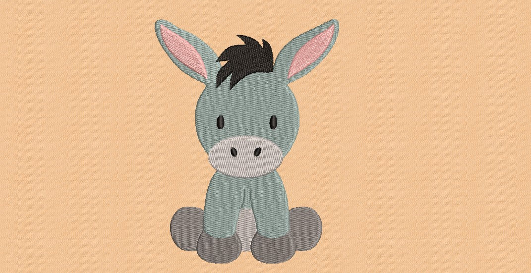 Baby Donkey Embroidery Design Animal Embroidery Design - Etsy
