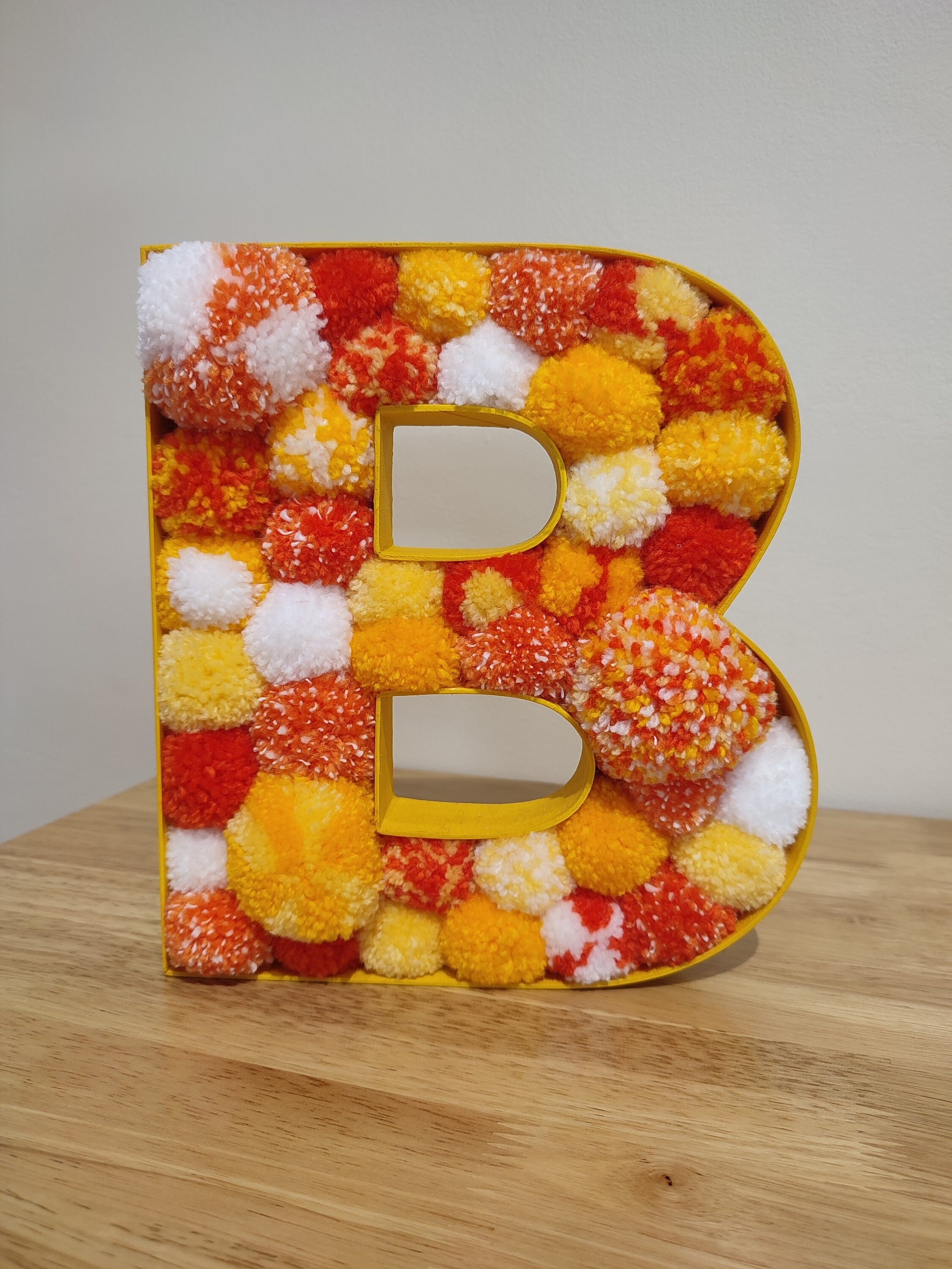 Pom Pom Letter | Pom Pom Initial | Letter Filled With Handmade Pom Poms ...
