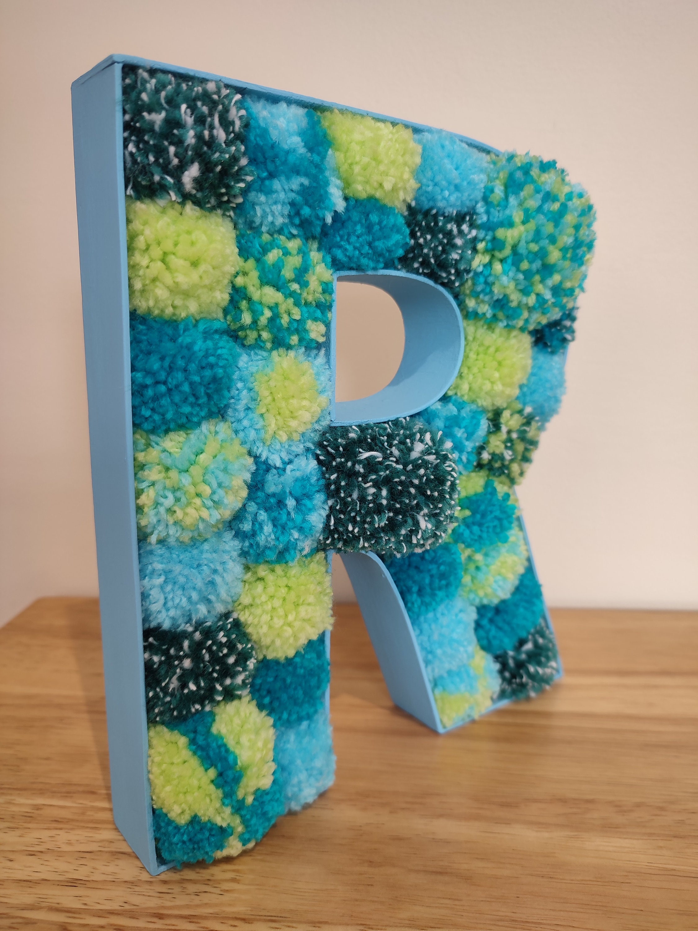 Pom Pom Letter | Pom Pom Initial | Letter Filled With Handmade Pom Poms ...