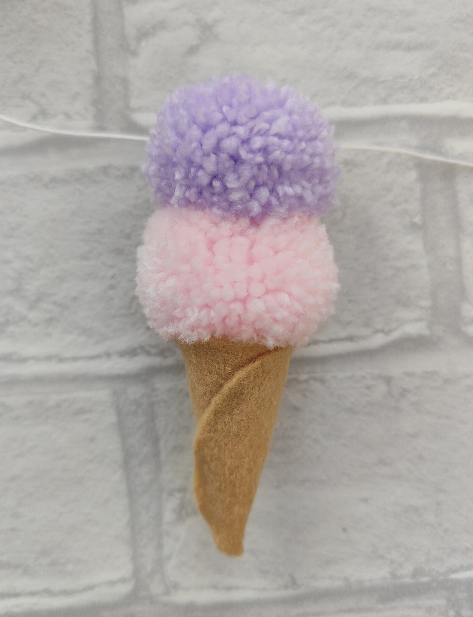 Double Scoop Pom Pom Ice Cream Garland 1m Pom Pom Ice Cream Bunting Pom ...