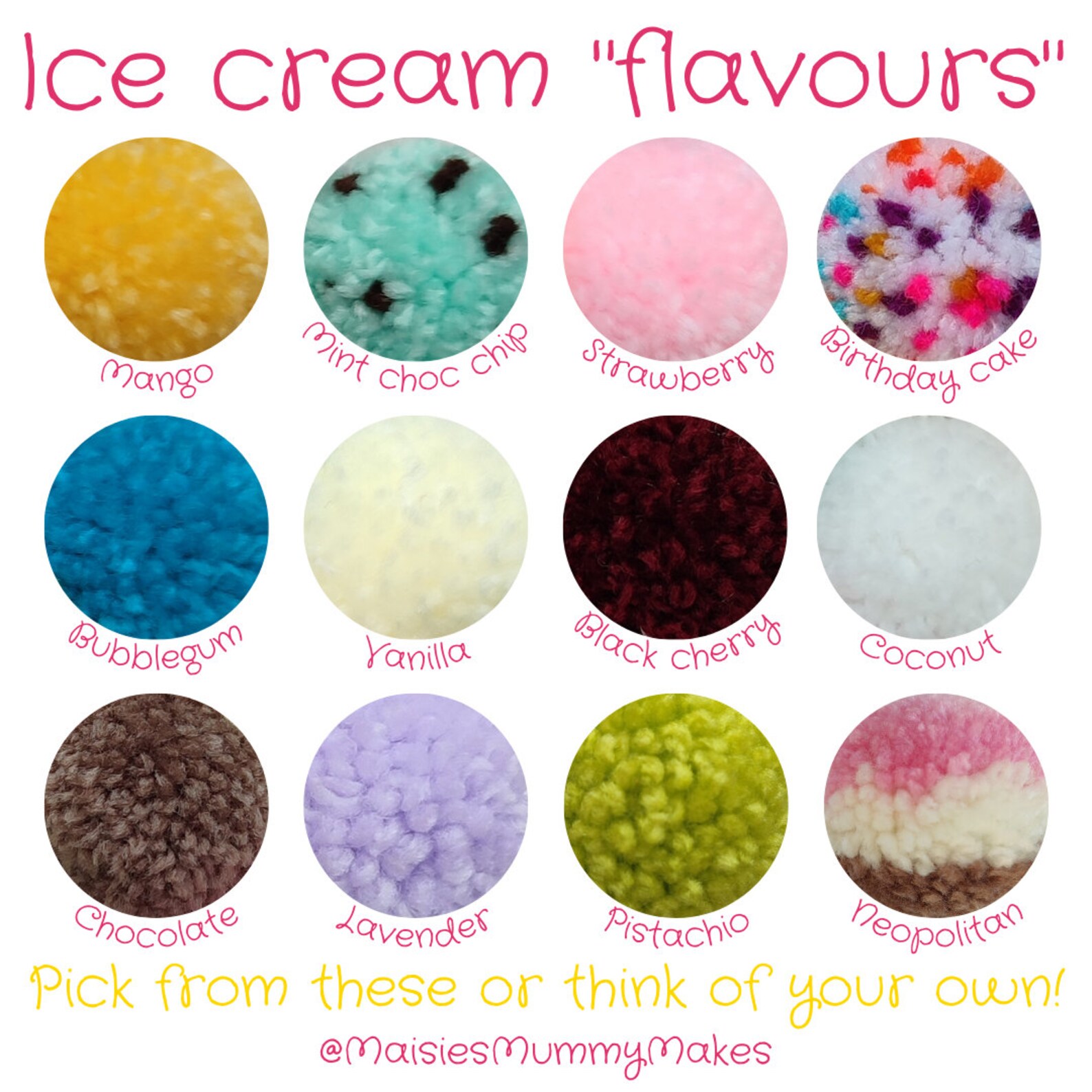 Pom Pom Ice Cream Garland 1m Pom Pom Ice Cream Bunting - Etsy UK