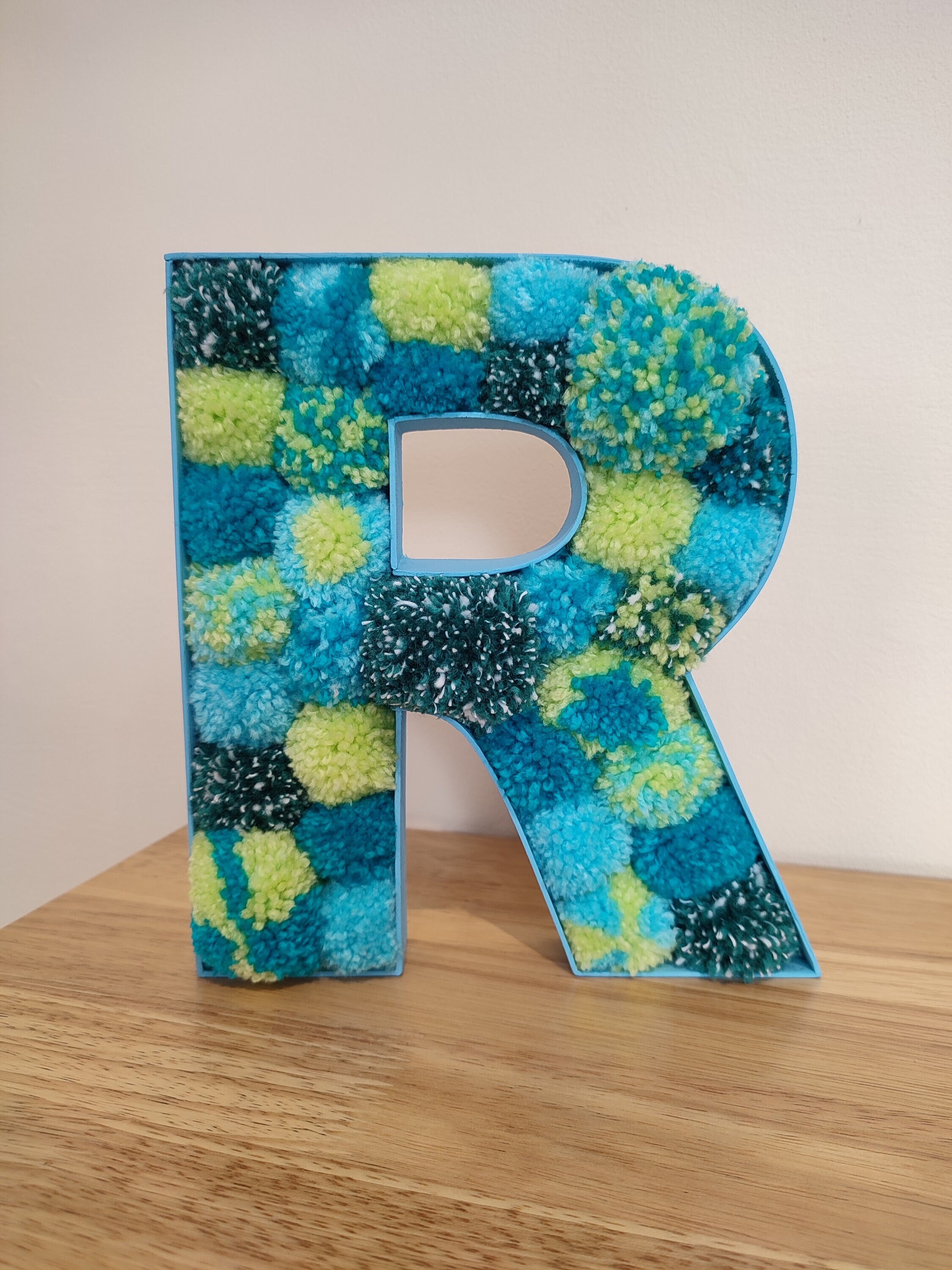 Pom Pom Letter Pom Pom Initial Letter Filled With Handmade Pom Poms ...