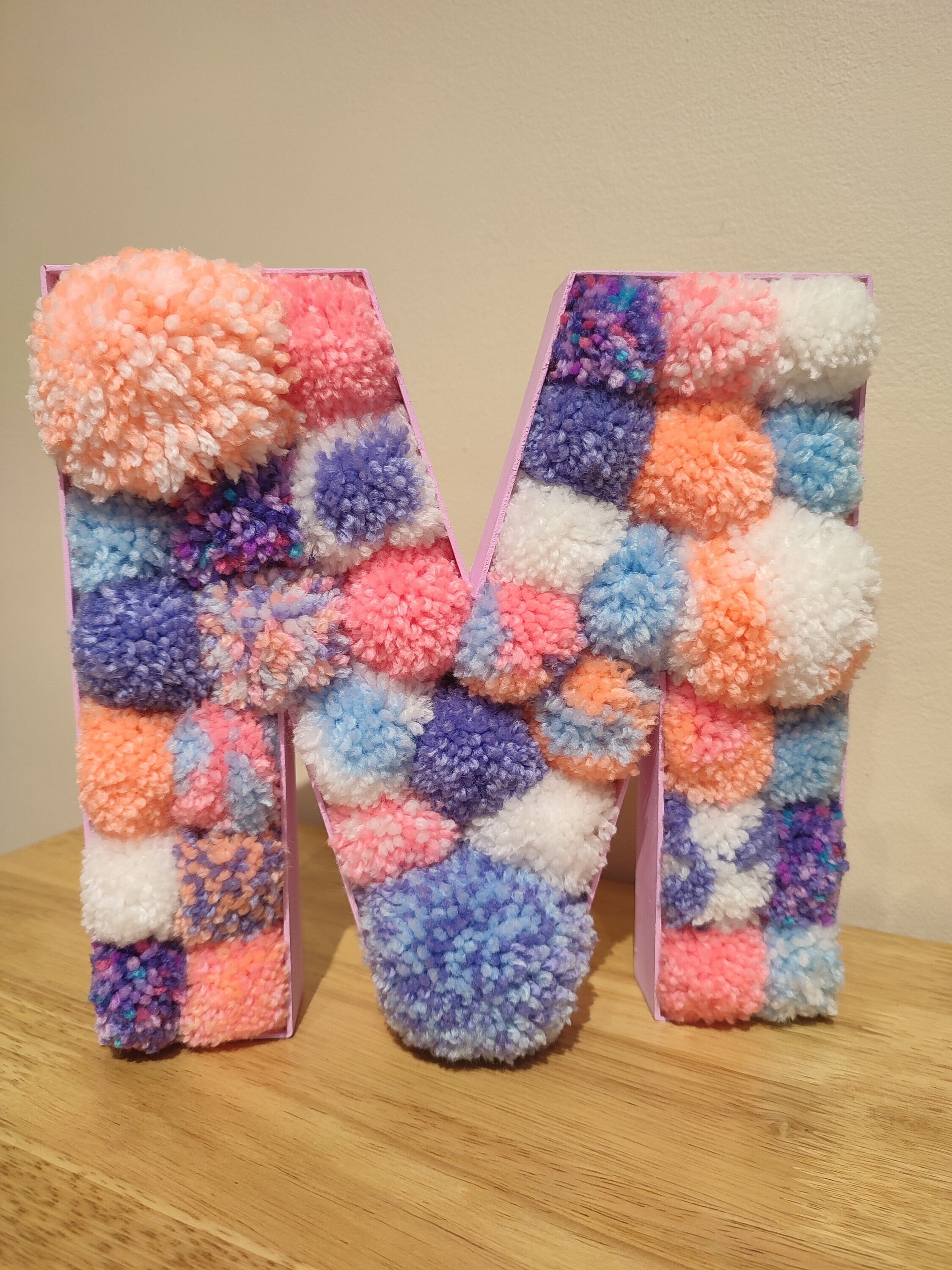 Pom Pom Letter | Pom Pom Initial | Letter Filled With Handmade Pom Poms ...