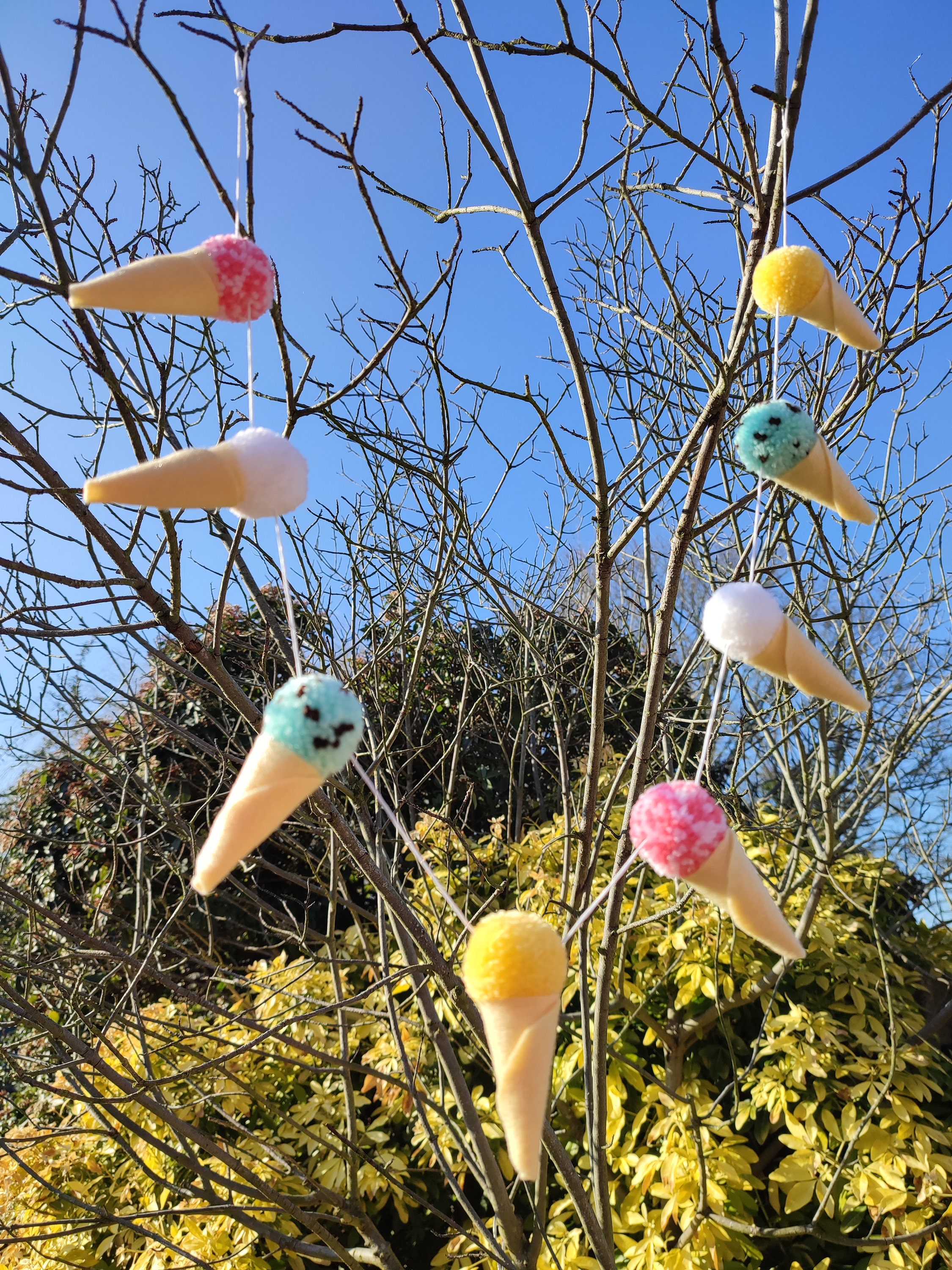 Pom Pom Ice Cream Garland 1m Pom Pom Ice Cream Bunting - Etsy UK