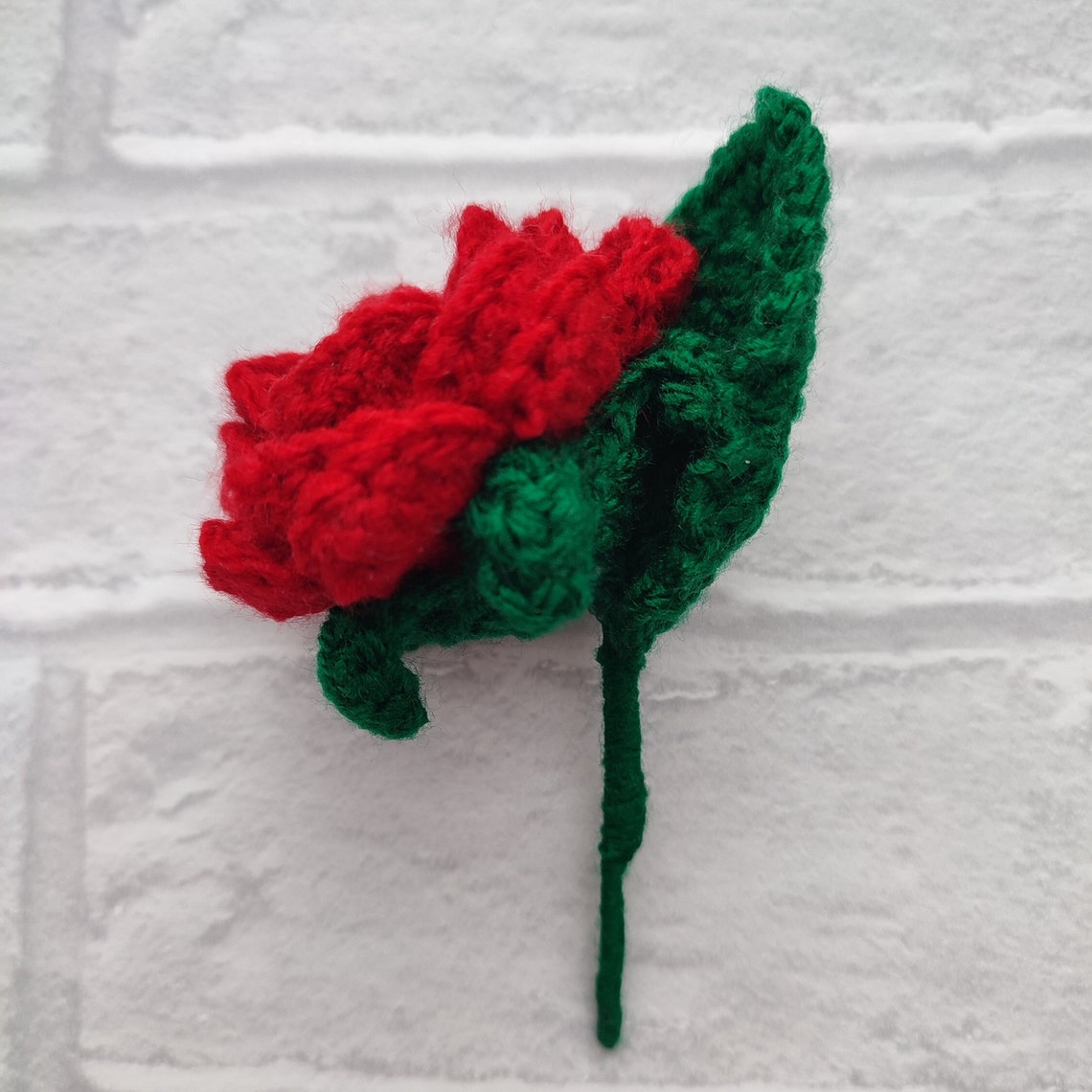 Handmade Crochet Rose Buttonhole Crochet Rose Boutonniere Buttonhole ...