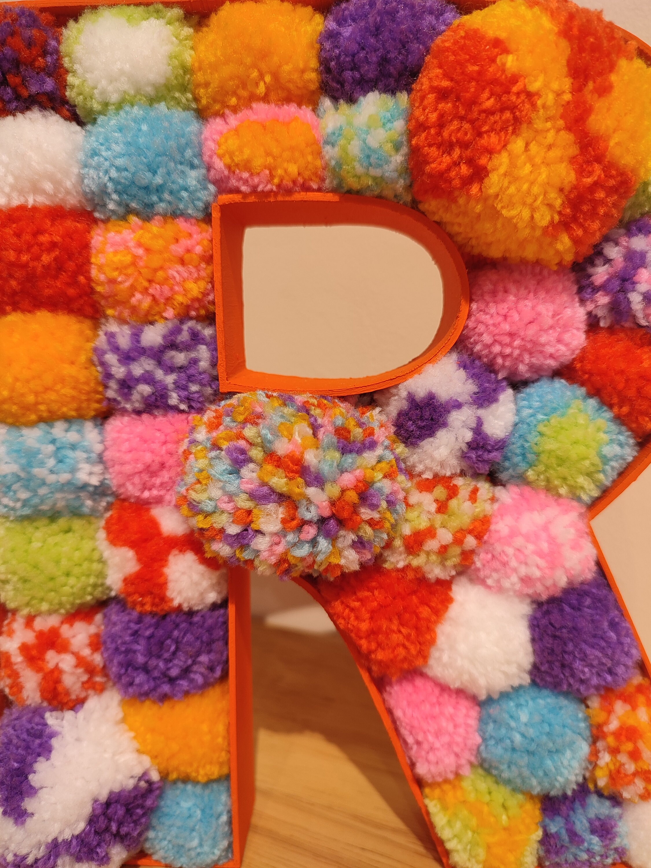 Pom Pom Letter Rainbow Pom Pom Letter Pom Pom Initial Letter Filled ...