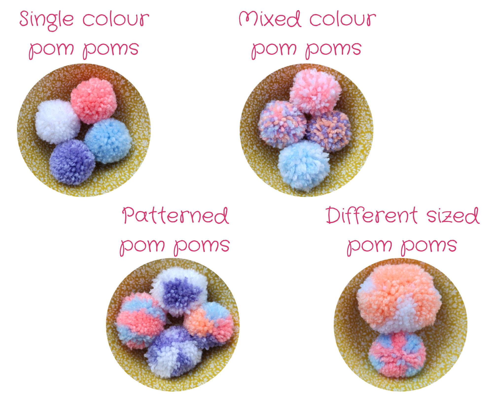 Pom Pom Letter Pom Pom Initial Letter Filled With Handmade - Etsy UK