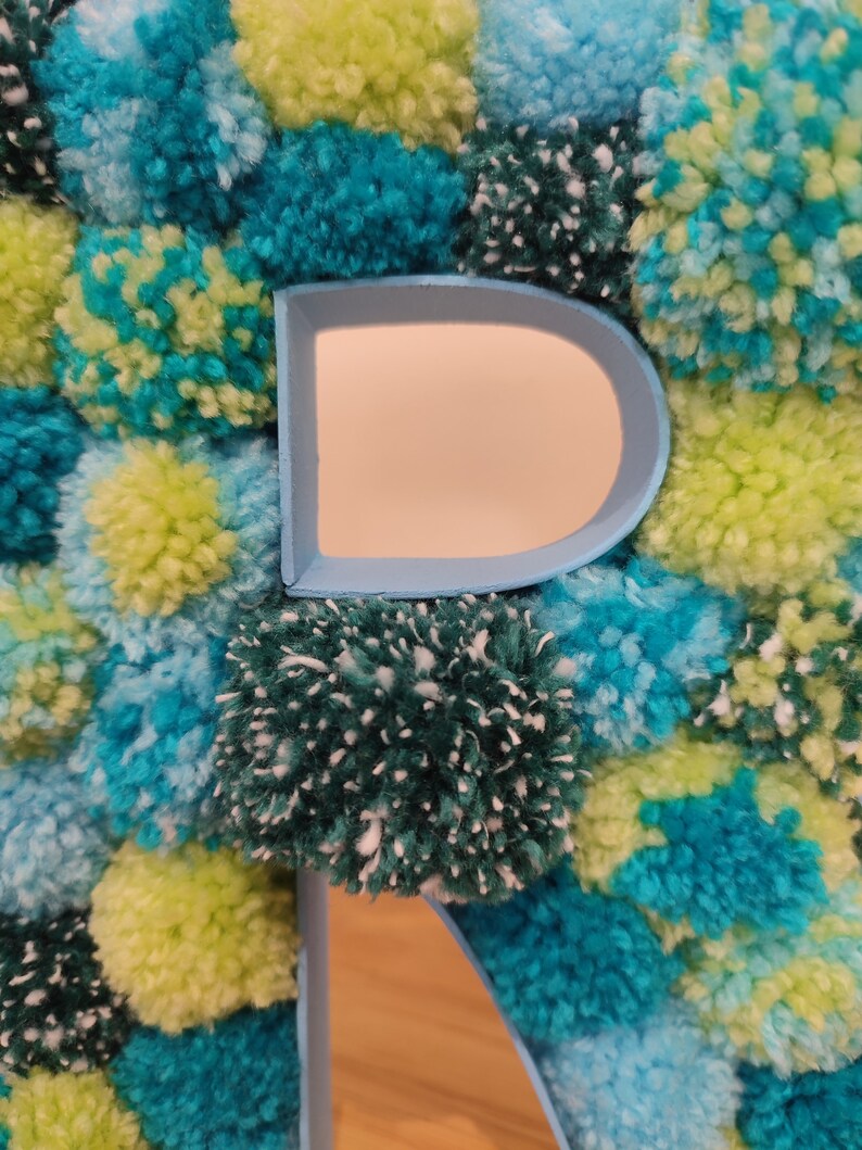 Pom Pom Letter Pom Pom Initial Letter Filled With Handmade Pom Poms - Etsy