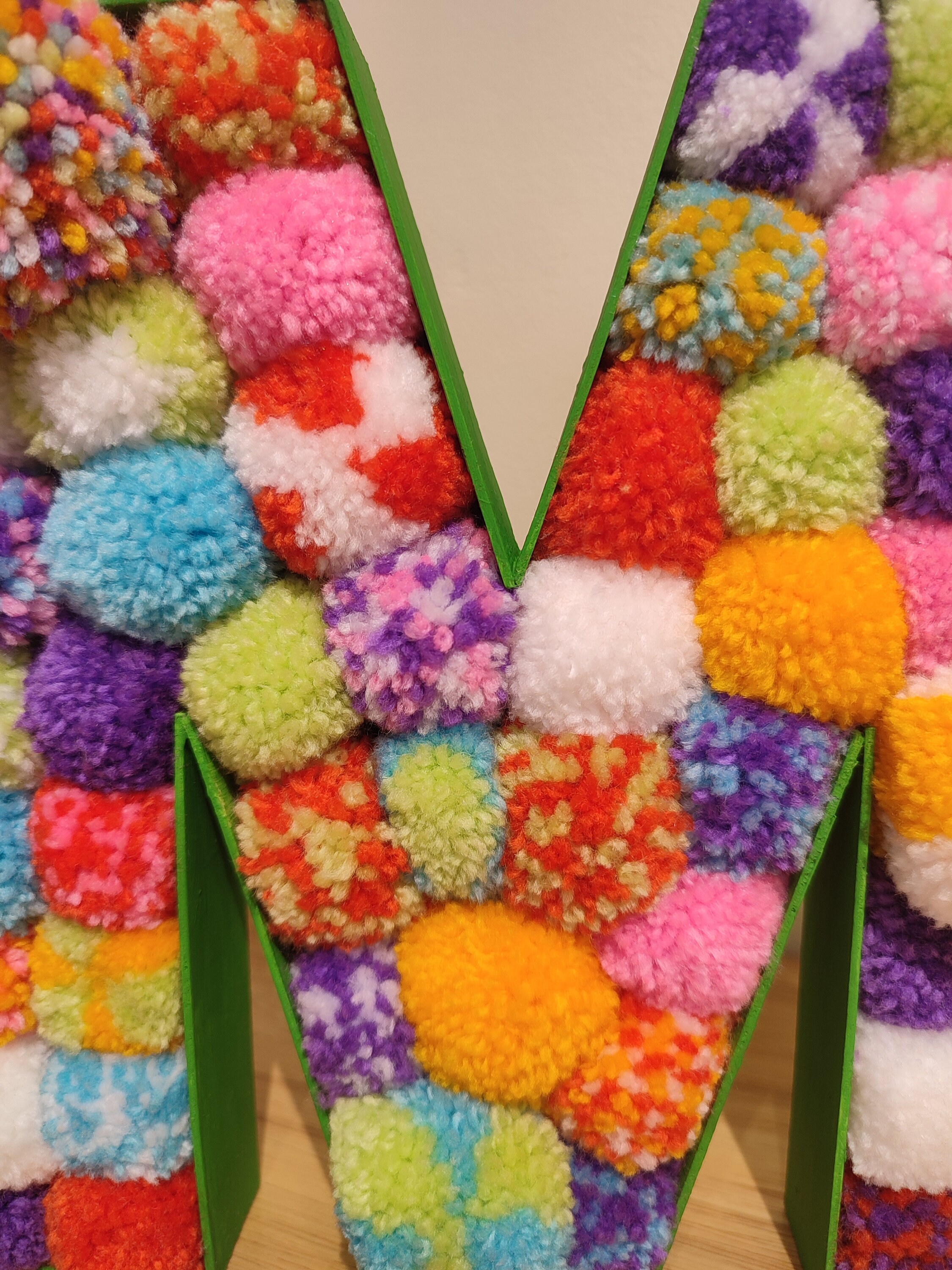 Pom Pom Letter Rainbow Pom Pom Letter Pom Pom Initial Letter Filled ...