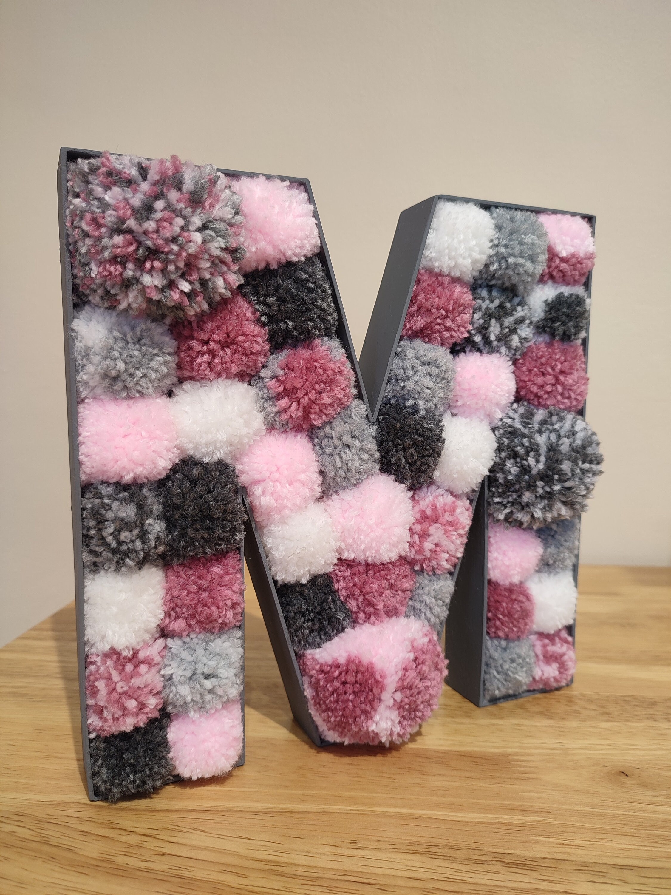 Pom Pom Letter | Pom Pom Initial | Letter Filled With Handmade Pom Poms ...