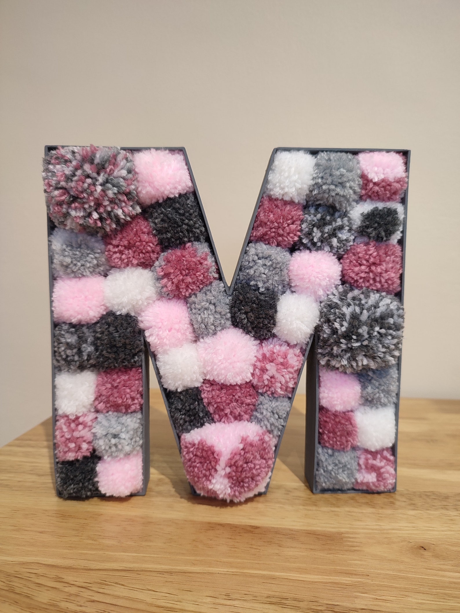 Pom Pom Letter | Pom Pom Initial | Letter Filled With Handmade Pom Poms ...