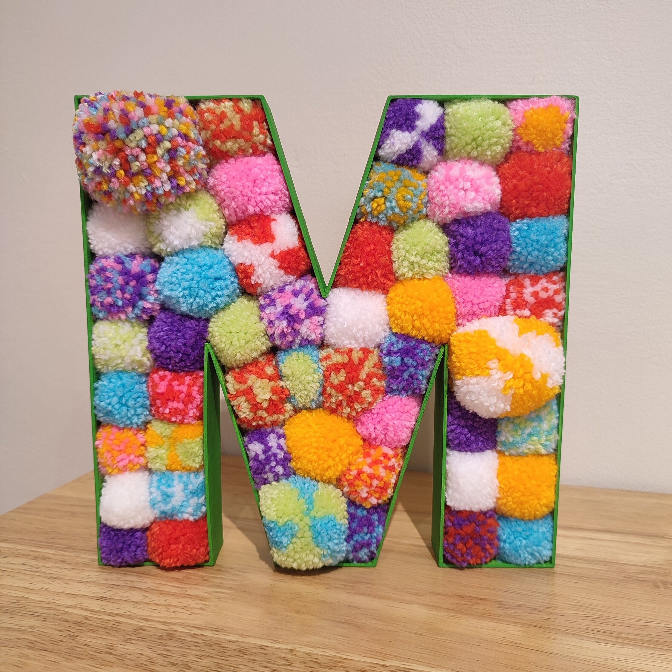 Pom Pom Letter Rainbow Pom Pom Letter Pom Pom Initial Letter Filled ...